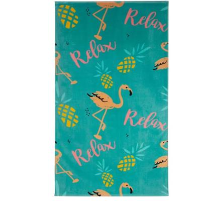 China Customizable 100% Cotton Velour Beach Towel 70x140cm Quick Dry Tropical Print for sale