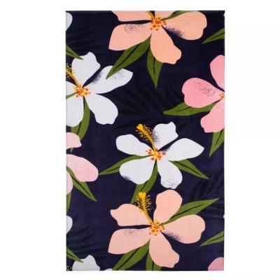China Ultra-Lightweight Plush Velour Beach Towel 100% Cotton 30x60 Inches Quick-Dry Absorbent for sale