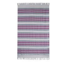 China Turkish Cotton Beach Towel 100x180cm Lightweight Quick Dry Boho Fringe Lavender for sale