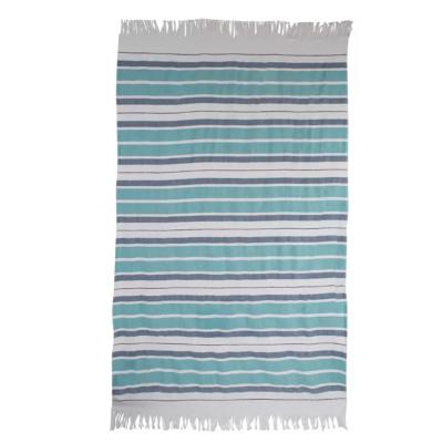 China Turkish Cotton Sand Resistant Beach Towel 70x140cm Lightweight Quick Dry Fringe Design for sale