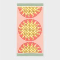 China 100% Cotton Beach Towel with Winking Sun Design Customizable Sizes 30x60 to 100x180 cm for sale