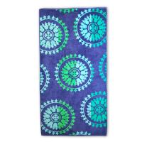 China Oversized Two Person Beach Towel with Retro Pinwheel Patterns for Vibrant Shared Lounging for sale