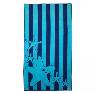 China Oversized Cotton Beach Towel 100x180cm Two Person Summer Starfish Scatter Print Ultra Soft Absorbent for sale