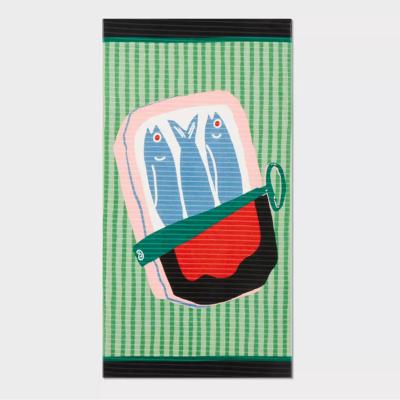 China Customizable 100% Cotton Velour Beach Towel 70x140cm Quick Dry Fade Resistant for sale
