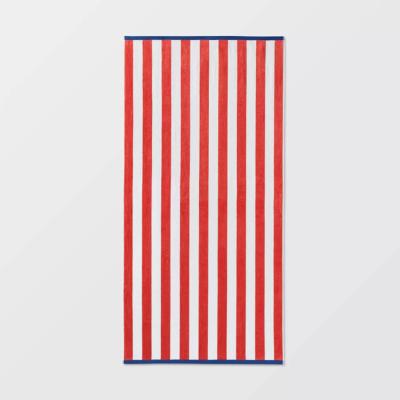 China Classic Stripe XL Beach Towel 70x140cm Quick-Dry Sand-Resistant Cotton for sale