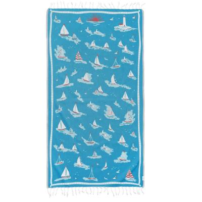 China Premium Oversized Turkish Cotton Beach Towel 80x160cm Quick Dry with Tassel for sale
