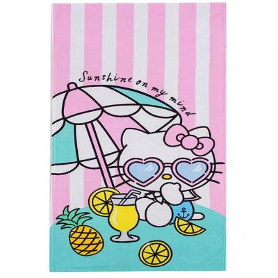 China Hello Kitty Sand-Free Beach Blanket Towel 70x60 Inch Water Resistant TPU Backing for sale