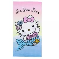 China Hello Kitty Deluxe Hooded Beach Poncho Towel Quick Dry Microfiber 75x150cm Full Zipper for sale