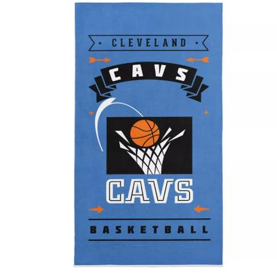 China Cleveland Cavaliers Heavyweight Cotton Terry Beach Towel 30x60 Inches NBA Court Design for sale