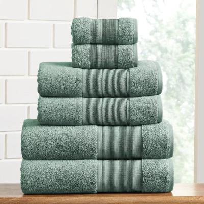 China Quick-Dry 6-Piece Cotton Towel Set 100% Cotton Aerated Weave 40% Faster Drying for sale