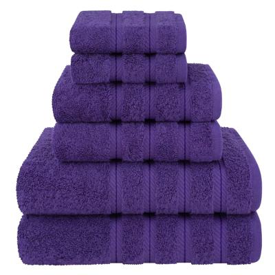 China Set of 6 Hotel Quality 100% Cotton Bath Towels 30x56 Inches Quick Dry Spa Towels for sale