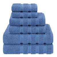 China 100% Cotton Set of 6 Bath Towels with Dobby Border 30x56 Inches for Everyday Use for sale