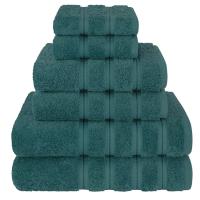 China Family-Friendly Set of 6 100% Cotton Bath Towels 450-550GSM Soft Absorbent for sale