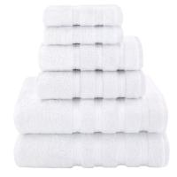 China 100% Cotton Terry Towel Set of 6 with Dobby Border 400gsm-650gsm for High-Use Environments for sale