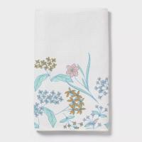 China Quick Dry Floral Border Honeycomb Hand Towel 16x28 Inch Premium Cotton for sale