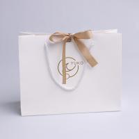 China Glitter Rose Gold Gift Bag White Gloss Custom High-end Ribbon Gift Bag for sale