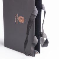 China Logo Printed Luxury Packaging Brands Custom Gift With Your Own Shopping Mailer Manufacture Kraft Material Matt Black Paper Bags for sale