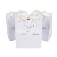 China Creatrust Custom Gift Paper Bag Handle Paper Bags Brand Logo Luxury Boutique Shopping White Kraft Paper Customized CMYK Accept for sale