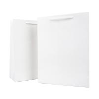 China OEM Custom Luxury Gift Craft Shopping White Kraft Paper Bag With Handle Manufacturer for sale