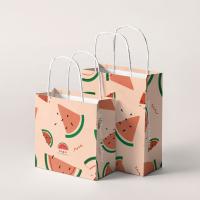 China Creatrust Custom Gift Brand logo Luxury Boutique Shopping White Handle Kraft Paper Bags with Your Own logo for sale