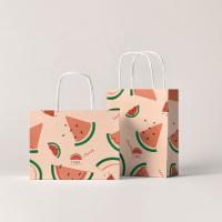 China Creatrust Custom Gift Brand logo Luxury Boutique Shopping White Handle Kraft Paper Bags with Your Own logo for sale