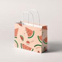 China Creatrust Custom Gift Brand logo Luxury Boutique Shopping White Handle Kraft Paper Bags with Your Own logo for sale