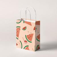China Creatrust Custom Gift Brand logo Luxury Boutique Shopping White Handle Kraft Paper Bags with Your Own logo for sale