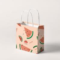 China Creatrust Custom Gift Brand logo Luxury Boutique Shopping White Handle Kraft Paper Bags with Your Own logo for sale