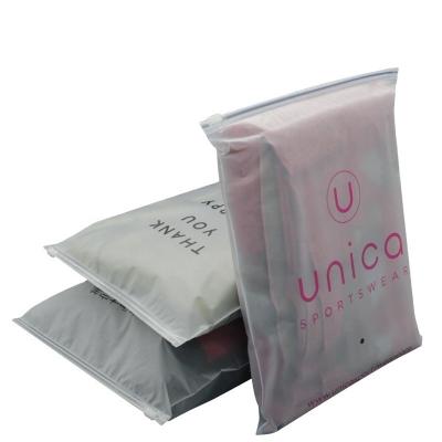 China ZGCX 50pcs One Pack  30*40 Cm Waterproof Frosted Slider PVC Zipper Bags Wholesale Plastic Transparent Matt Ziplock Cloth Bag for sale