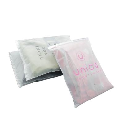 China CX Waterproof Zip Lock Frosted Flat Poly Bag Slider Zipper Packing Bag for Underwear Clothing Zipper Poly Bag Apparel Recyclable for sale