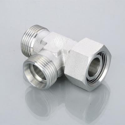 China Galvanized Sheet Hydraulic Run Tee Fittings with Swivel Nut and Hexagon Head Cc-W CD-W for sale