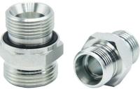 China Galvanized Sheet Hydraulic Fitting Straight Double Male Thread Forged Hose Connectors for sale