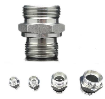 China 60 Degree Cone Sealing Bonded Hydraulic Hose Adapter 1CB Made of Medium Carbon Steel for sale