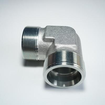 China Round Head Medium Carbon Steel 90 Degree Elbow Hydraulic Fitting with Male Threads for sale