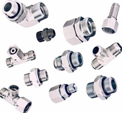 China Medium Carbon Steel 90 Elbow BSPT Male-Parker Series Hydraulic Hose Fitting Silver for sale
