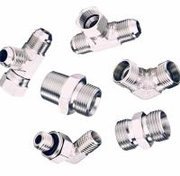 China Medium Carbon Steel 90 Elbow BSPT Male-Parker Series Hydraulic Hose Fitting Silver for sale