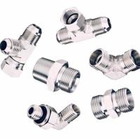 China Carbon Steel Hydraulic Hose Straight Adapter Fittings 90 Degree Elbow Hose Adapter for sale