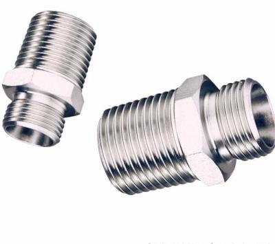 China High Pressure Hose Hydraulic Fittings with Double Pipe Nipple and Medium Carbon Steel for sale