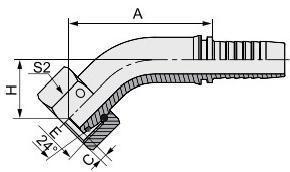 China Metric Hydraulic Fitting Female 24 Degrees Cone O-Ring H. T for Pipe Lines Connect for sale