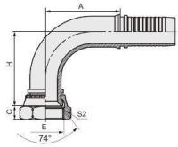 China 26791 Stainless Steel Hydraulic Crimp Hose Fittings for American Thread Jic 74 Taper Seal 90 Elbow for sale