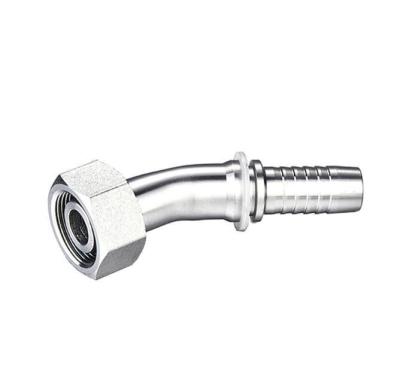 China 20441 Carbon Steel Ss 45 Degree Elbow Female Metric Hydraulic Hose Fitting Pipe Adapter for sale