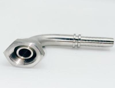 China Galvanized Sheet Hydraulic Hose Fittings Stainless Steel Single Hex 90 Degree Bsp 22691 for sale