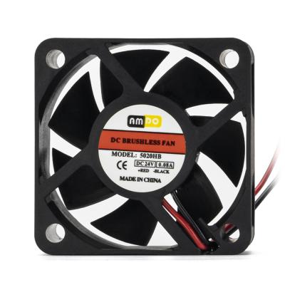 China Factory Direct Sales of Electric Silent Brushless Axial Fan 5020 12V/24V High-speed DC Cooling Fan OEM/ODM Available. for sale