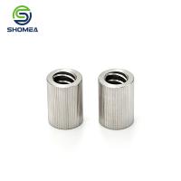China SHOMEA Stainless Steel Knurled Cylindrical Positioning Sleeve with Internal Thread for sale
