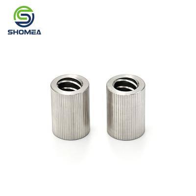 China SHOMEA Stainless Steel Knurled Cylindrical Positioning Sleeve with Internal Thread for sale