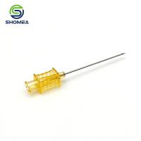 China SHOMEA Medical Grade 20G Interventional Puncture Needle with Yellow Luer Lock Hub for sale