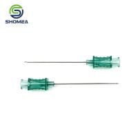 China SHOMEA Medical Grade 21G Interventional Puncture Needle with Green Luer Lock Hub for sale