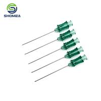 China SHOMEA Medical Grade 21G Interventional Puncture Needle with Green Luer Lock Hub for sale