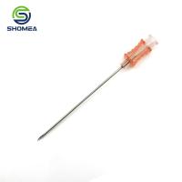 China SHOMEA Medical Grade 18G Interventional Puncture Needle with Orange Luer Lock Hub for sale