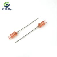 China SHOMEA Medical Grade 18G Interventional Puncture Needle with Orange Luer Lock Hub for sale